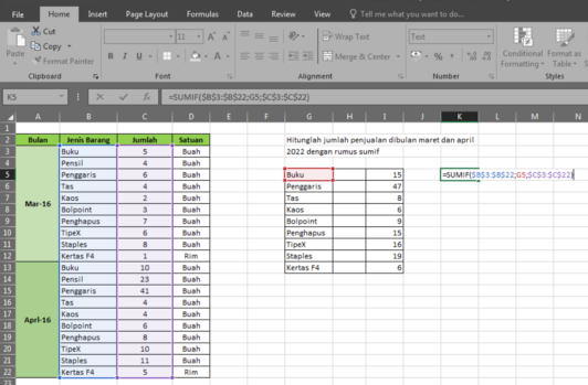 (Ms. Excel) Fungsi Dasar di Excel || SUMIF & SUMIFS | by Rechasukma ...