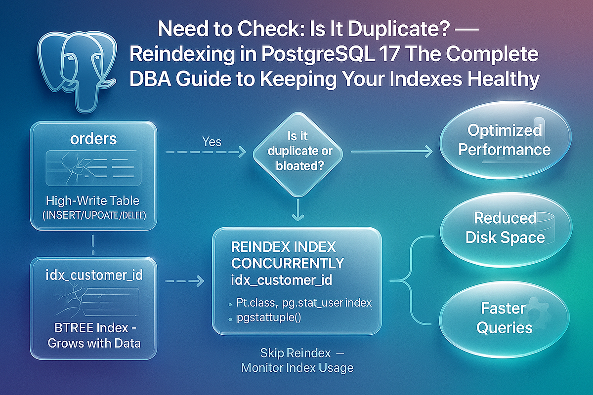 Reindexing in PostgreSQL 17: The Complete DBA Guide to Keeping Your ...