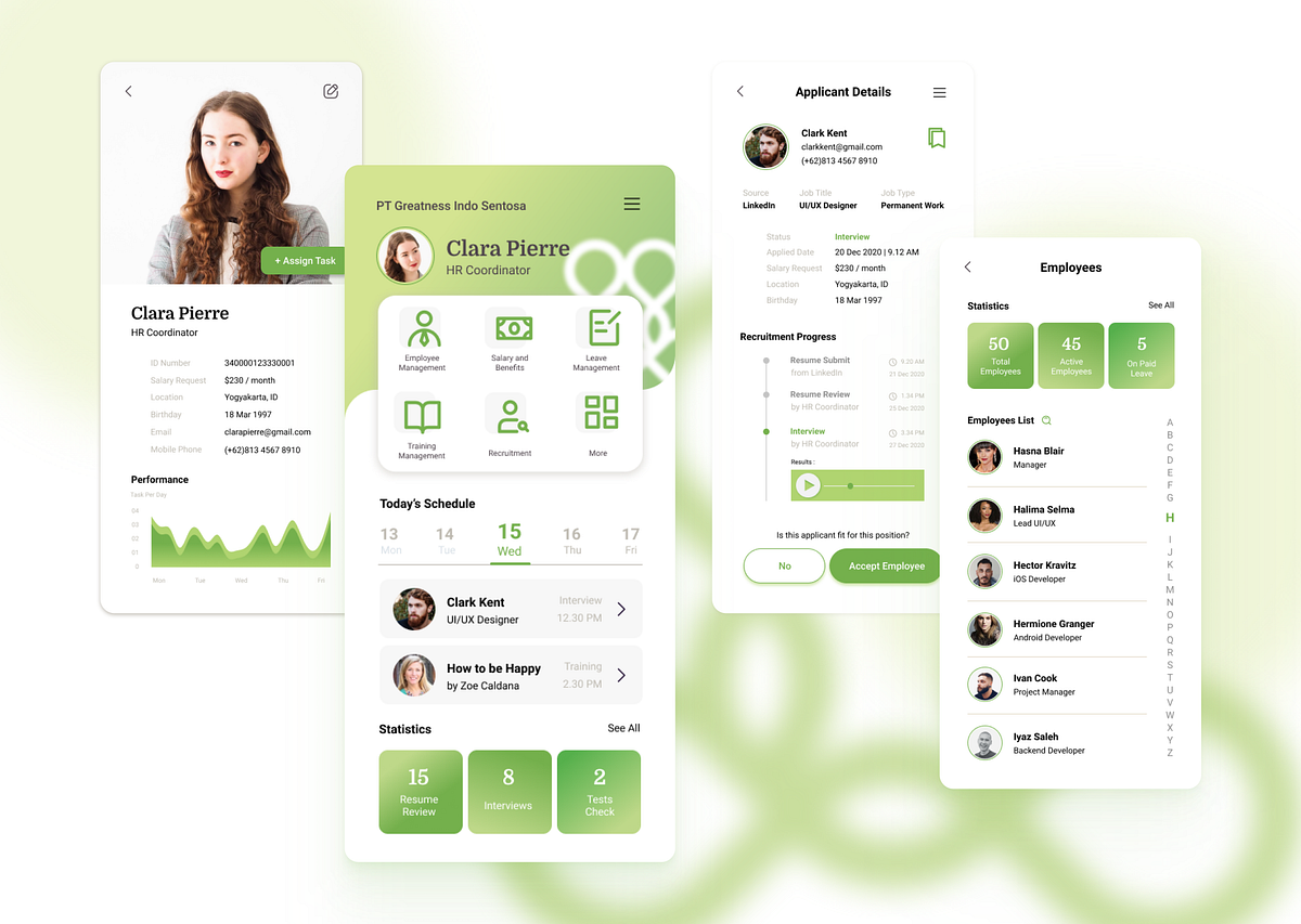 (a quick) UI/UX Case Study — Human Resources Mobile App | by Dheana ...