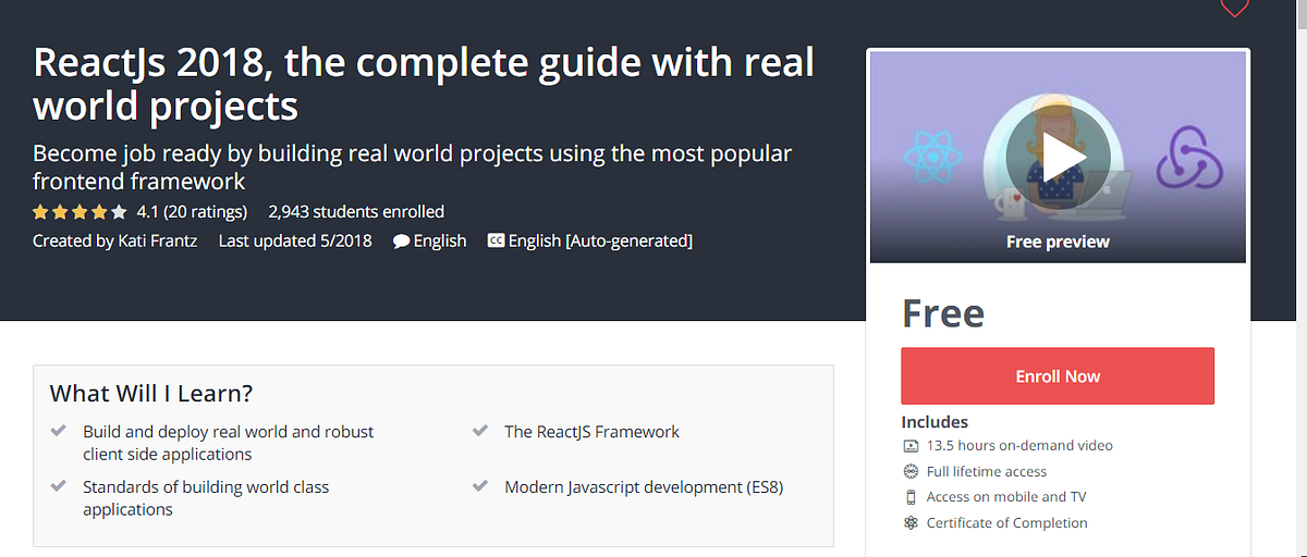 ReactJs 2018, the complete guide with real world projects | by Techno Elite | Medium