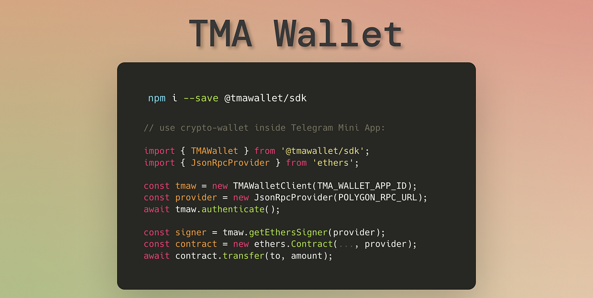 TMA Wallet — a non-custodial MPC wallet for your Telegram Mini App | by ...