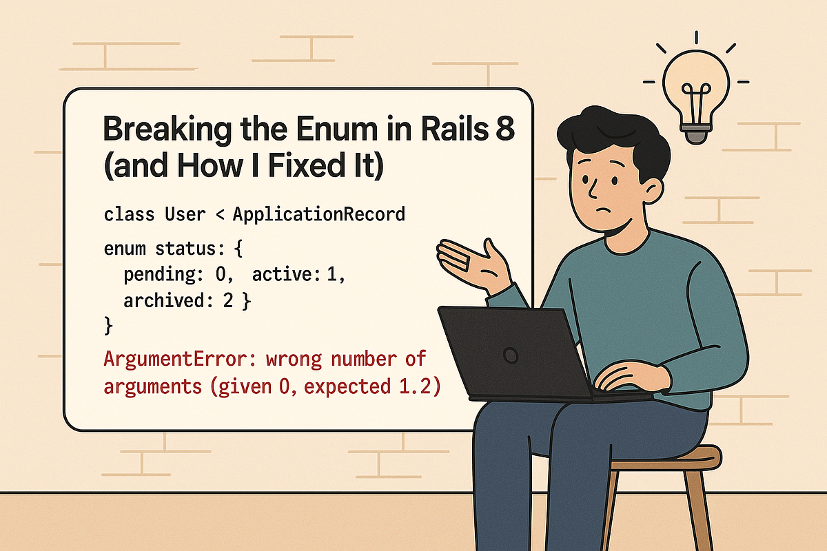 Breaking the Enum in Rails 8 (and How I Fixed It) | by Rasna Shakya | May, 2025 | Medium
