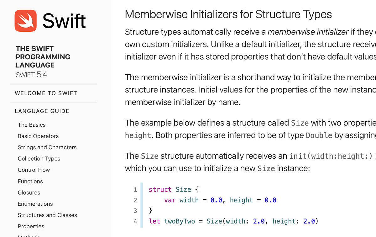 從 stored property 自動生成 memberwise initializer 的 struct | by 彼得潘的 iOS App Neverland | 彼得潘的 Swift ...