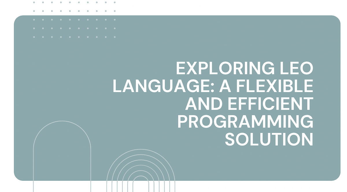 Exploring Leo Language: A Flexible and Efficient Programming Solution | by Mirondinika | Medium