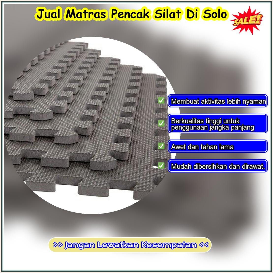 Jual Matras Pencak Silat Di Solo - Eva Mat Tebal - Medium