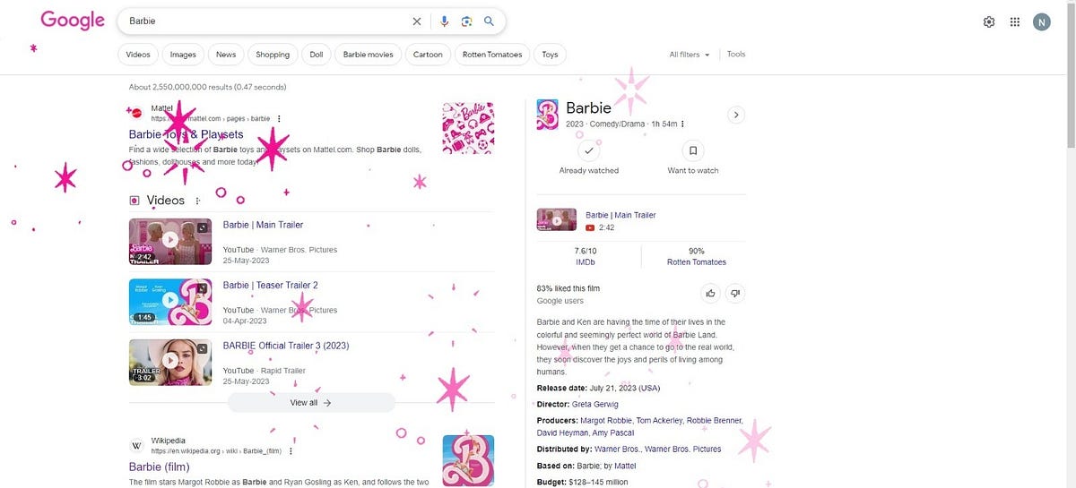 What Happens When You Search “ Barbie”? - Bisma Saleem Siddiqui - Medium