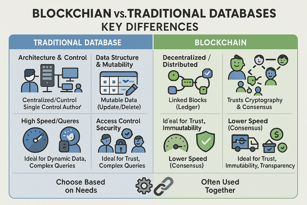 Blockchain vs Traditional Databases: What’s the Difference and Why It Matters | by Leonoryuenger ...