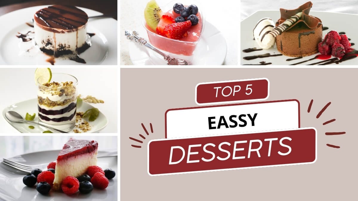 🍰 Easy 5 Dessert Recipes With Few Ingredients 🍫 — Perfect for Quick ...
