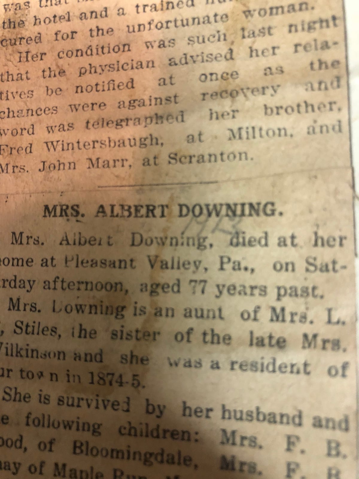 Mrs. Albert Downing Obituary -1913 | by Paulette Michelle | Medium