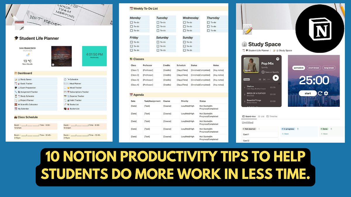 10 Notion Productivity Tips To Help Students Do More Work In Less Time ...