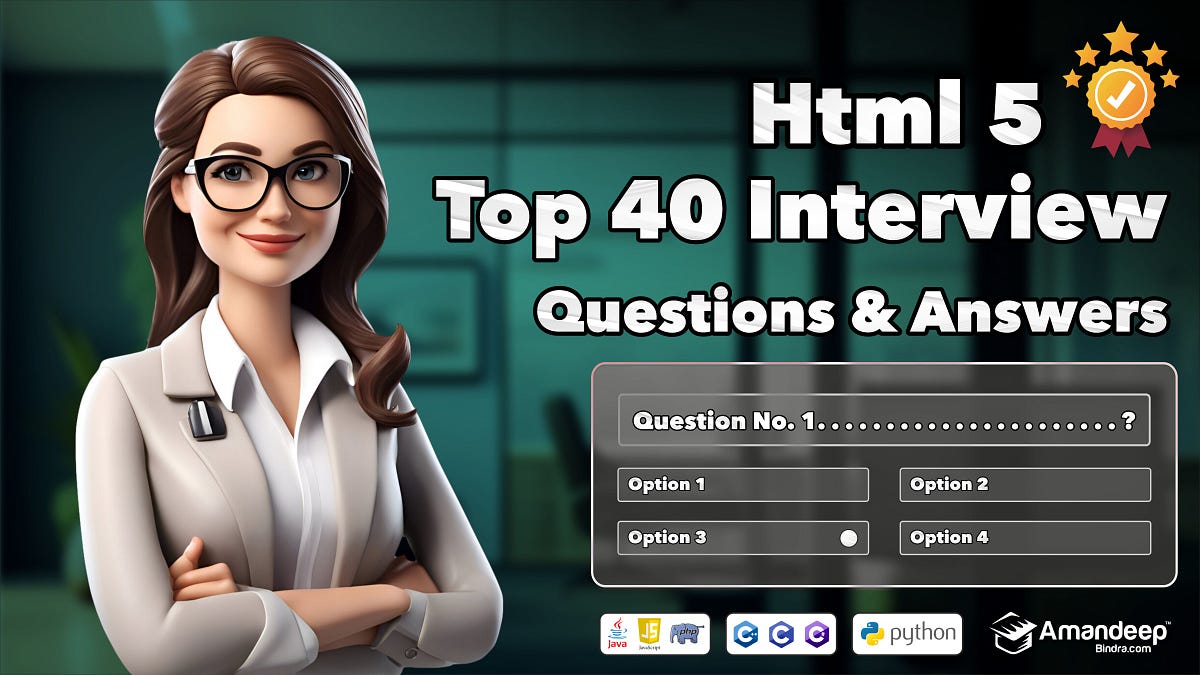Top 40 Html 5 Interview Questions And Answers Html 5 Mcq 🚀 Crack Interviews 🤯 Exam Q And A 💻
