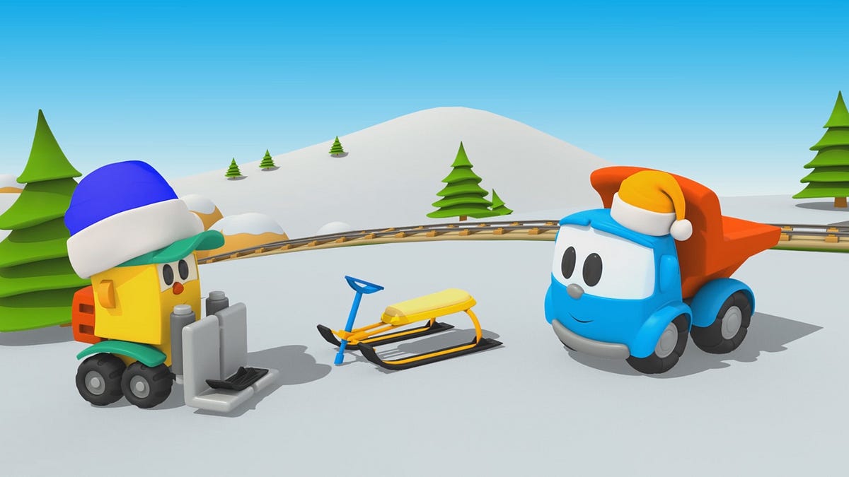 Cartoni animati — Camioncino Leo Junior e lo slittino da neve | by ...