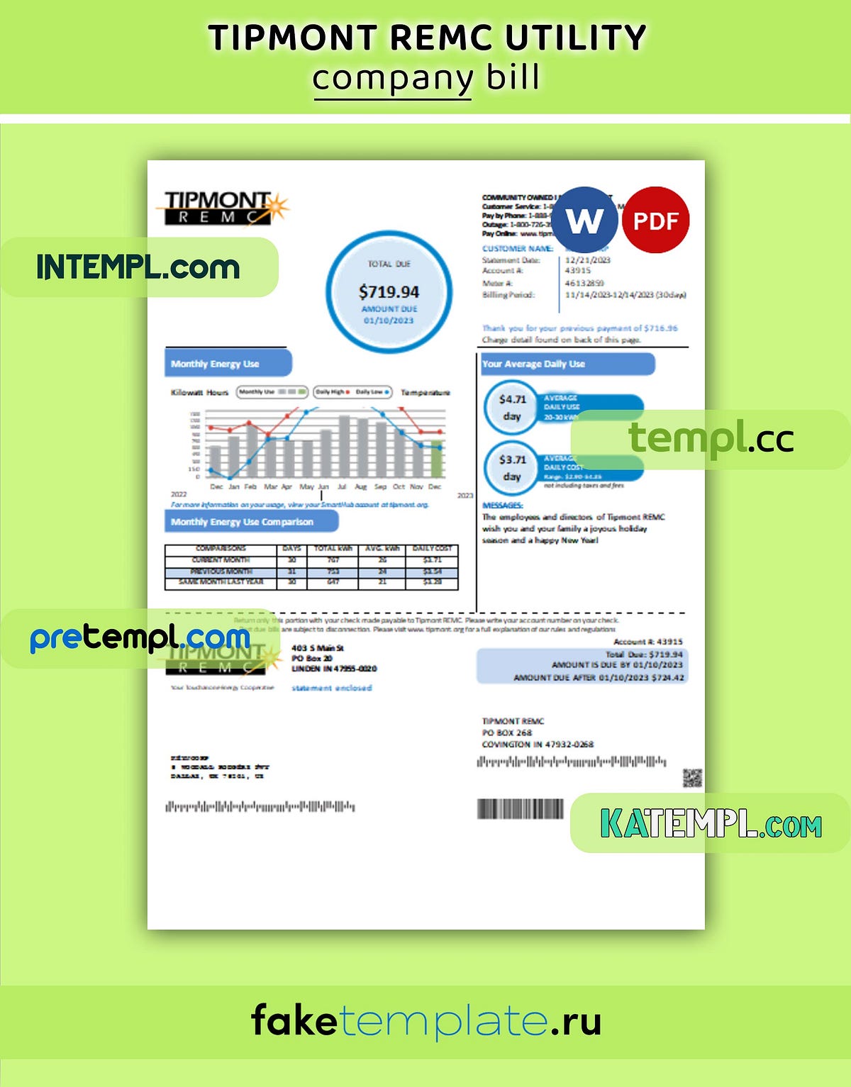 Tipmont REMC business utility bill, PDF and Word template | by Storeintempl | Feb, 2024 | Medium