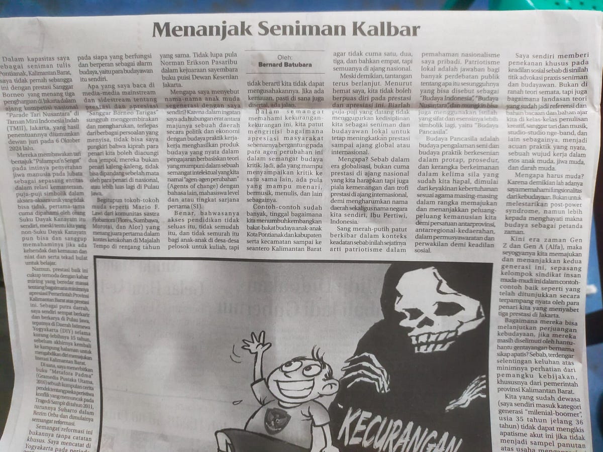 “Menanjak Seniman Kalbar". Pontianak Post | by Bernard Batubara | Medium