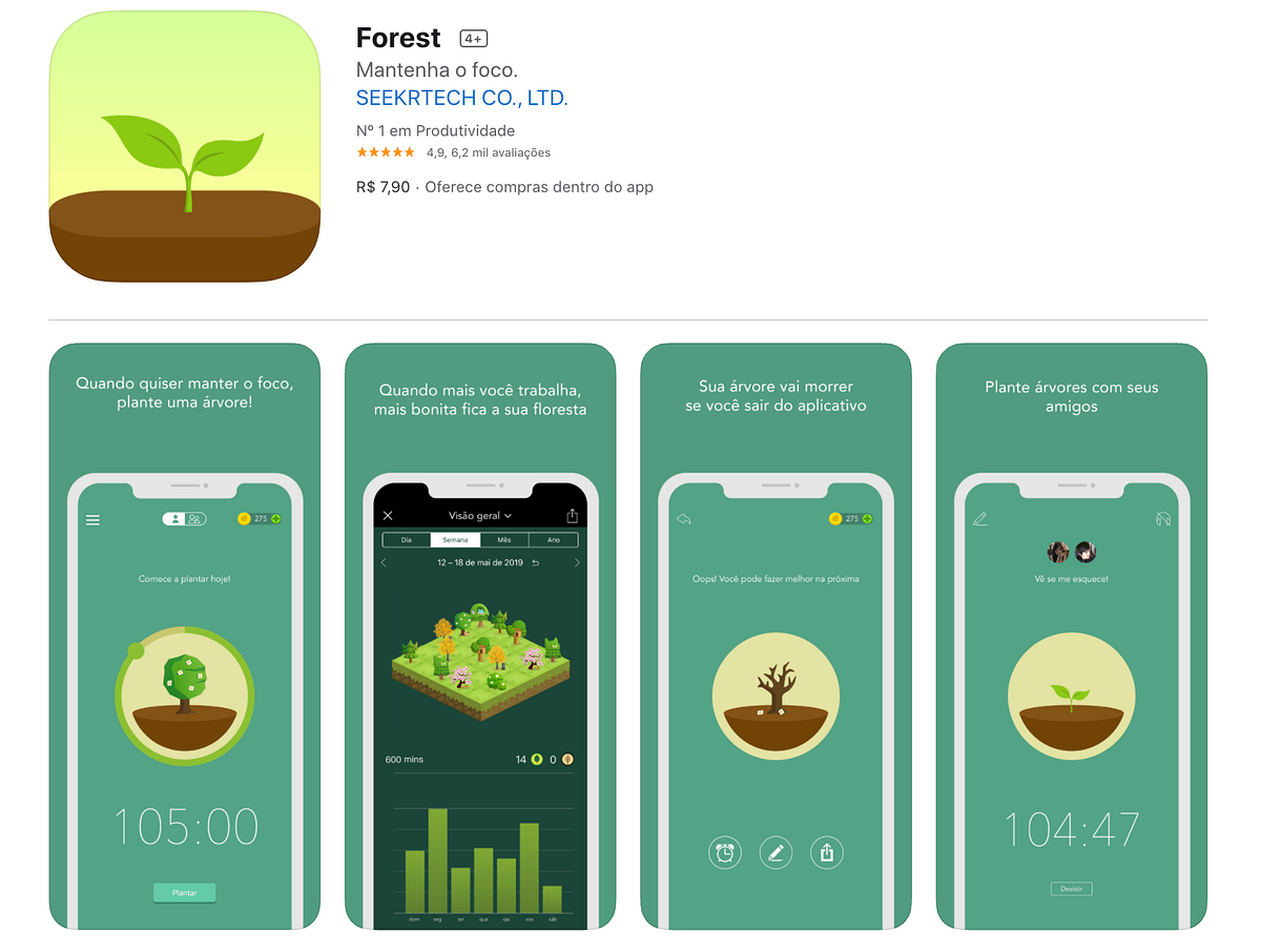 App Forest: não encoste no seu celular e plante uma árvore! | by Bruno ...