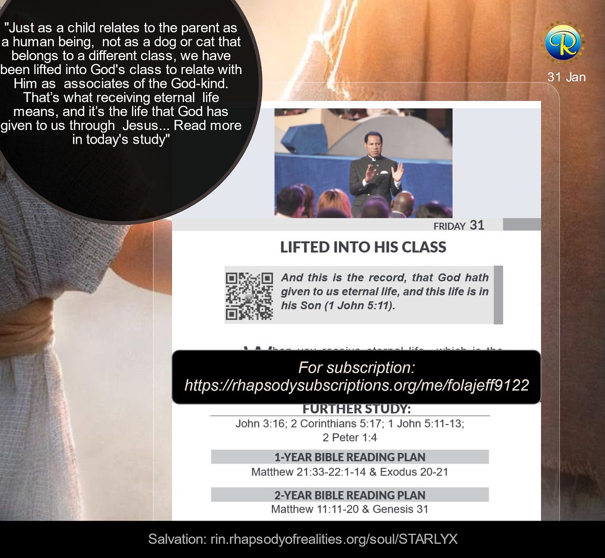 Rhapsody of Realities — 31st January 2025 When you receive eternal life ...