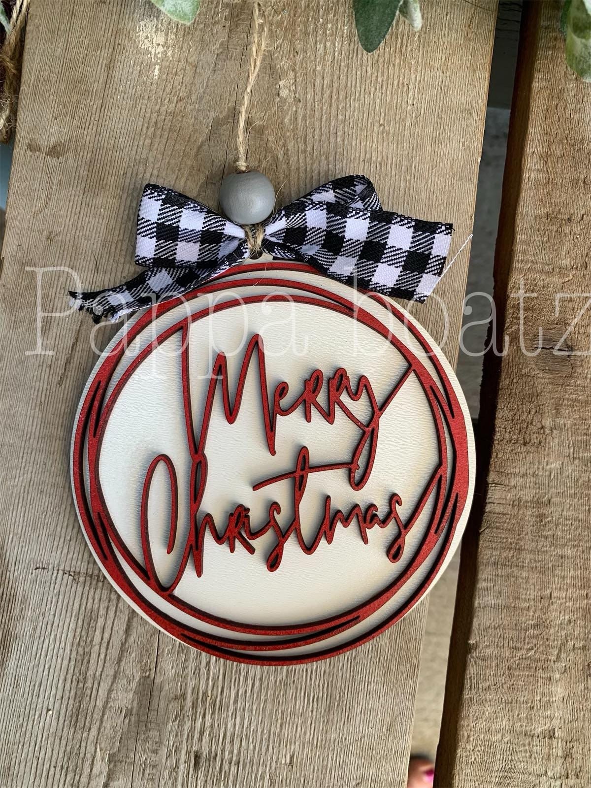 2022 merry Christmas Ornament digital file/ Glowforge svg/ Laser Ready ...