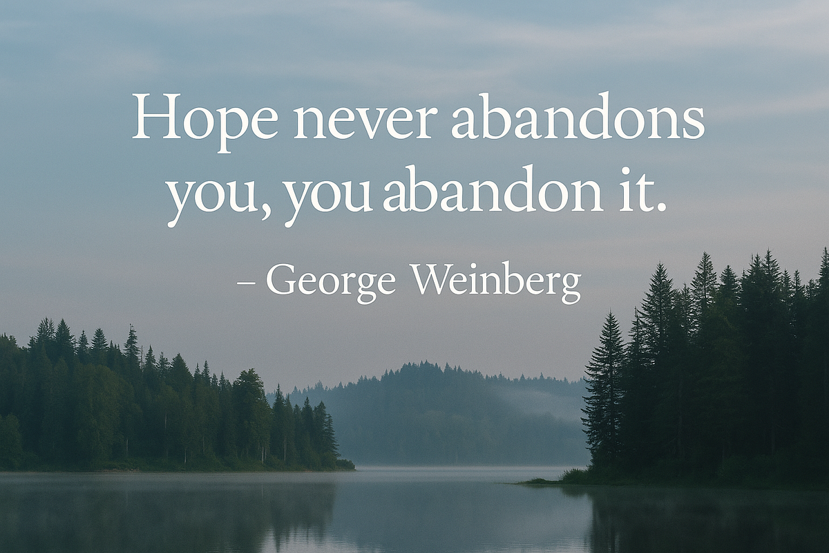 What George Weinberg Meant by ‘Hope Never Abandons You, You Abandon It ...