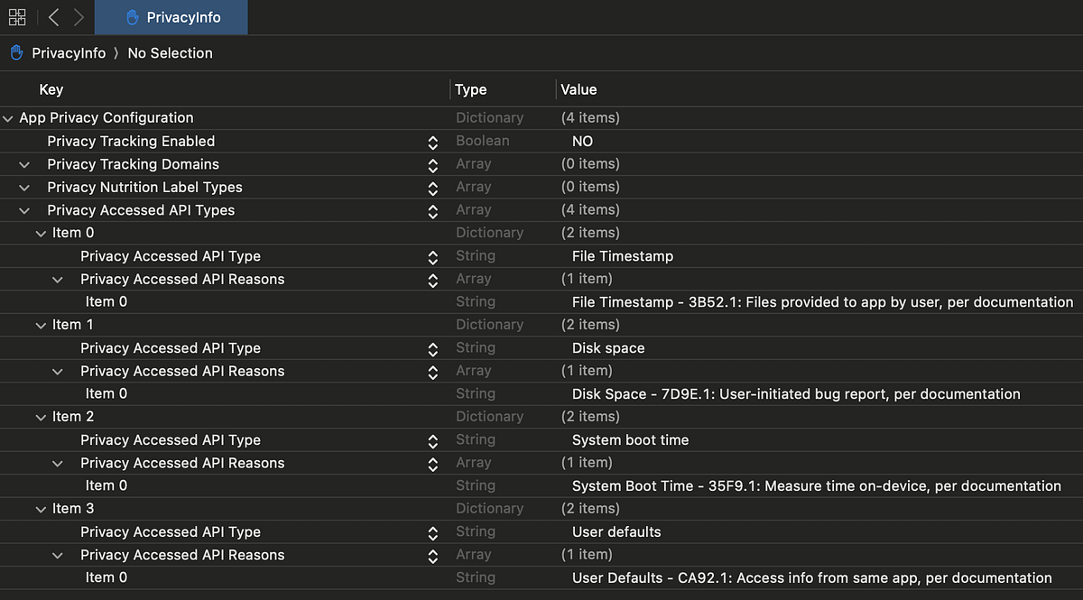 How to Fix ITMS-91053: Missing API declaration | by Vitali B | Medium