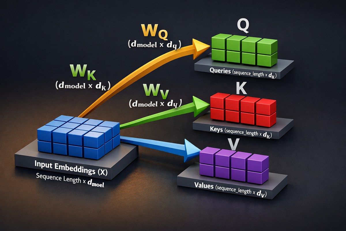 Q, K, V and W in Transformers — A Complete Step-by-Step Numeric ...