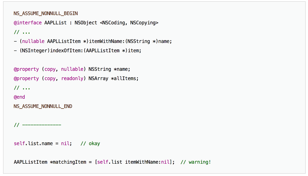 _Nullable and _Nonnull. Xcode 6.3 Nullability Annotations | by Liyao Chen | Medium