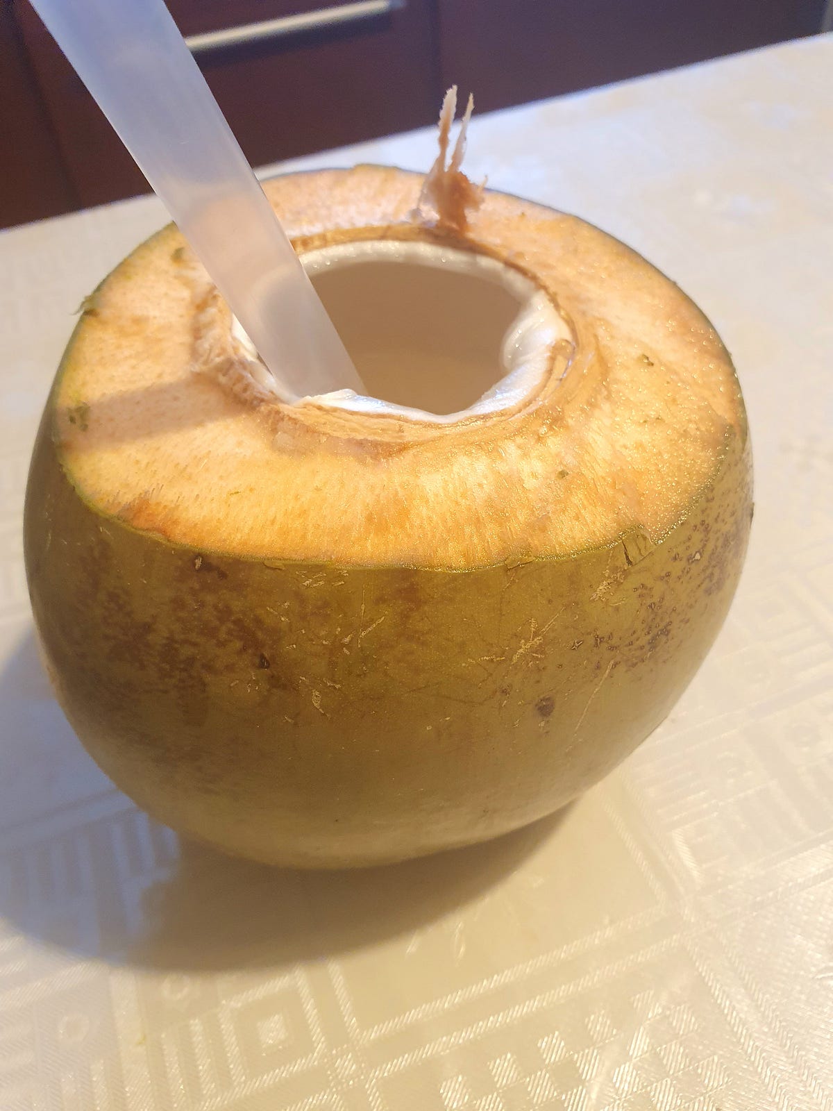 Coconut water — a “beauty” water Recently my dad has bought 9 young ...