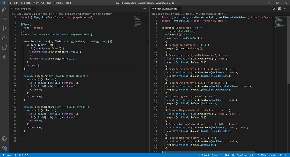 Angular Testcase — Sort Oder by Pipe | by Piyali Das | Medium