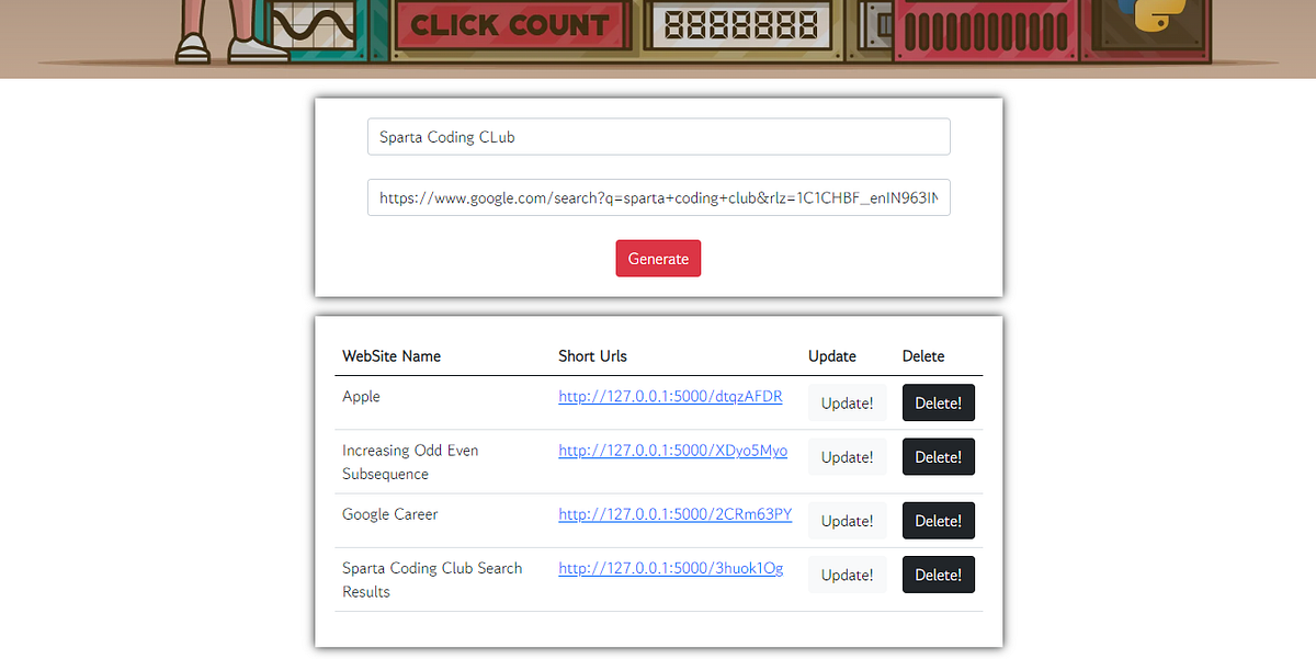 Sparta Backend Week 4 Final Project: URL Shortening Service: | by Nirbhay | Medium
