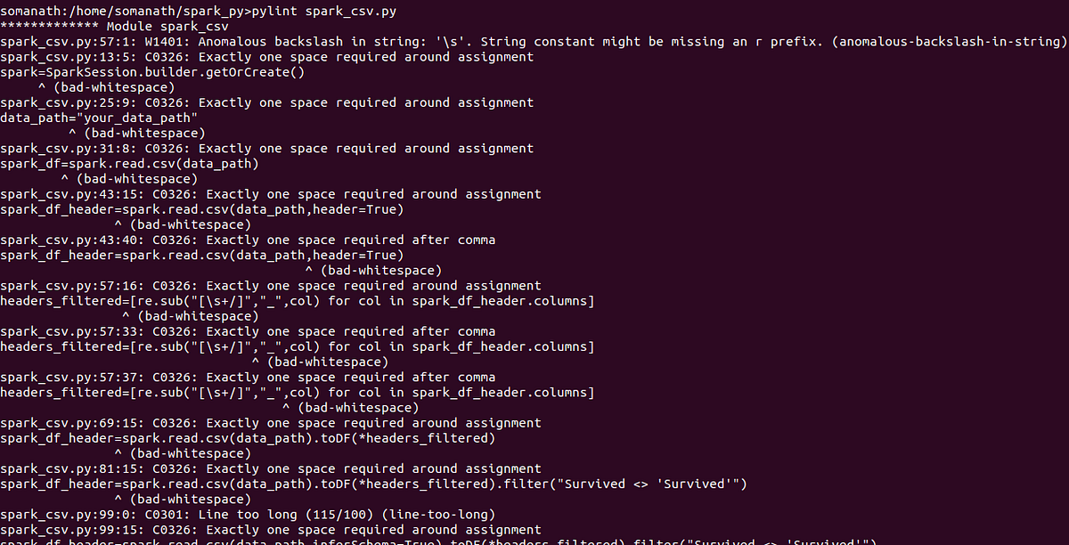 Automate Code quality with Pyspark and Python | by somanath sankaran | Analytics Vidhya | Medium