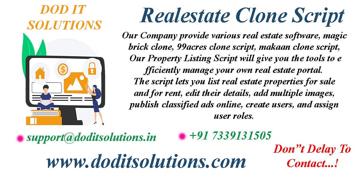 Realestate Clone Script — DOD IT SOLUTIONS | by Dodreadymadeclonescript | Jul, 2023 | Medium