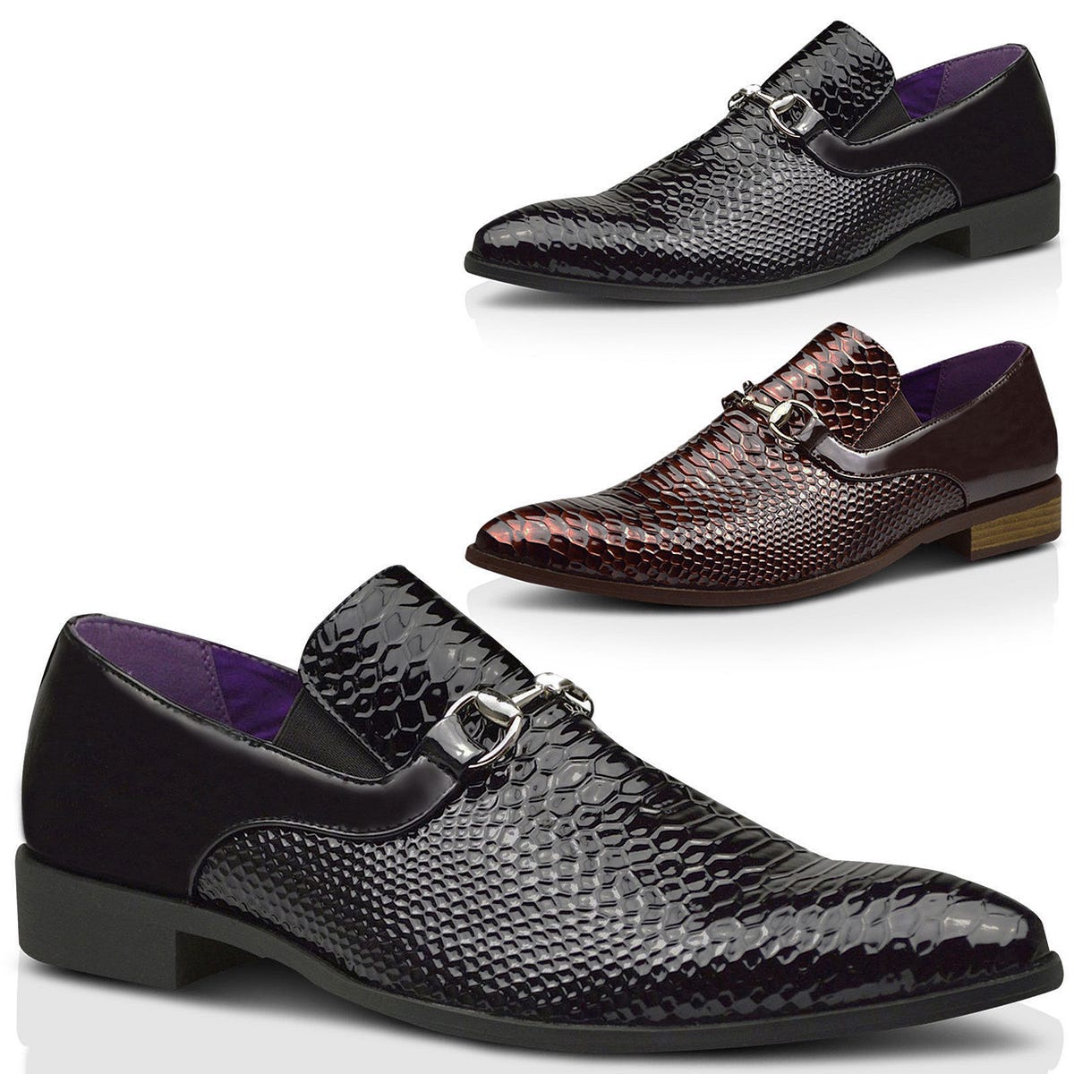 Mens Patent Wedding Shiny Slip On Party Dress Formal Shoes UK Size 6 7 ...