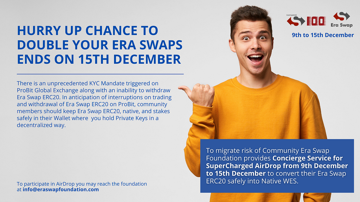 DOUBLE YOUR ERA SWAPS SECURELY ON ERA SWAP BLOCKCHAIN NETWORK WITH USING FOUNDATIONS CONCIERGE ...