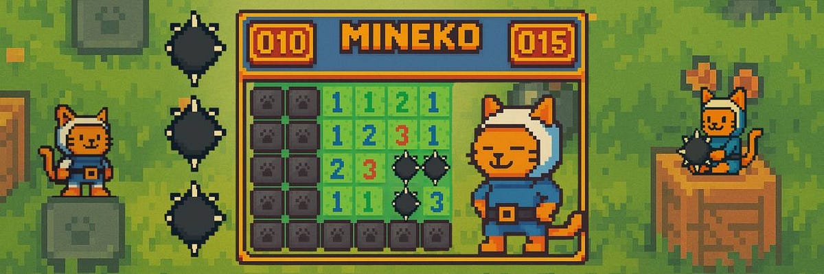MINEKO. A pixel cat sweeping for hidden… | by Minekofun | Apr, 2025 ...