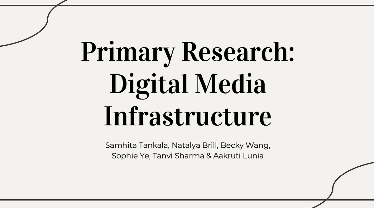 Digital Media Infrastructure Primary Research | by Becky Wang | Medium