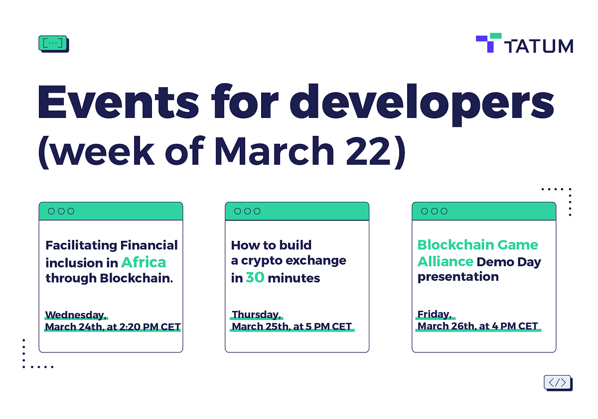 Where to catch us this week (March 22nd) | by Evan Vischi | Tatum | Medium