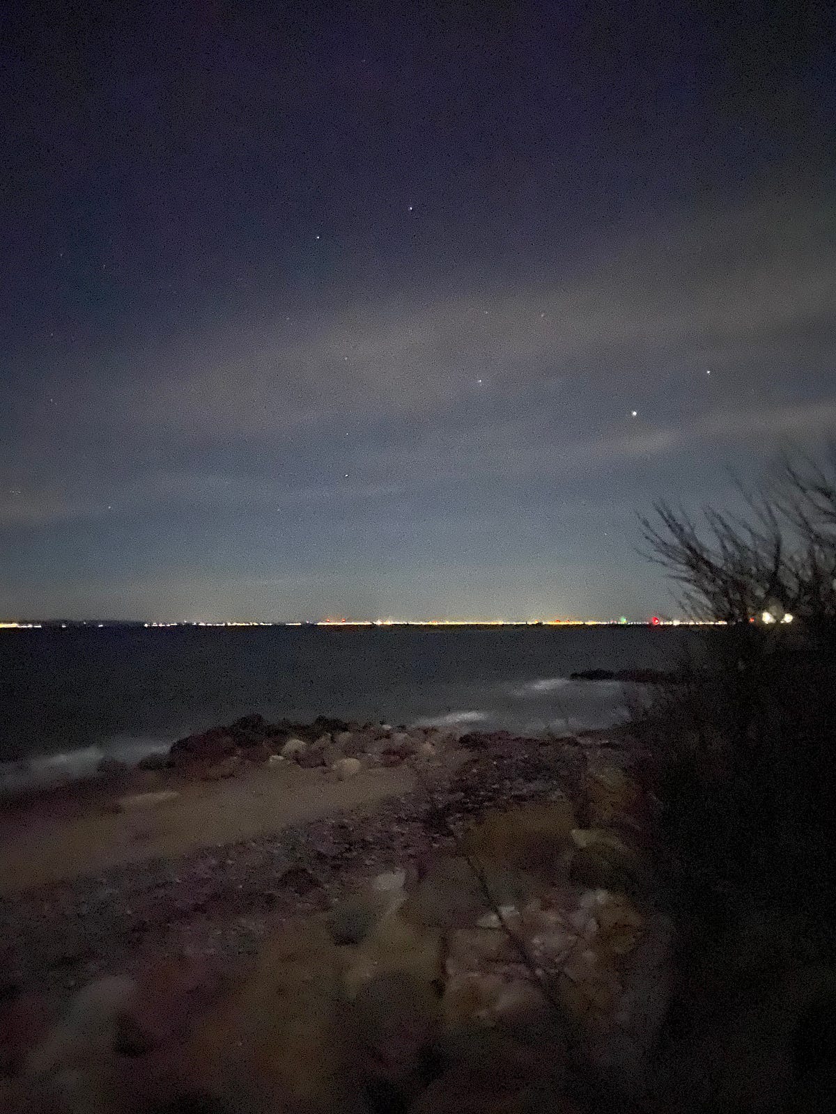 Poetry from a warm late night walk to The Beach. The lighthouse light ...
