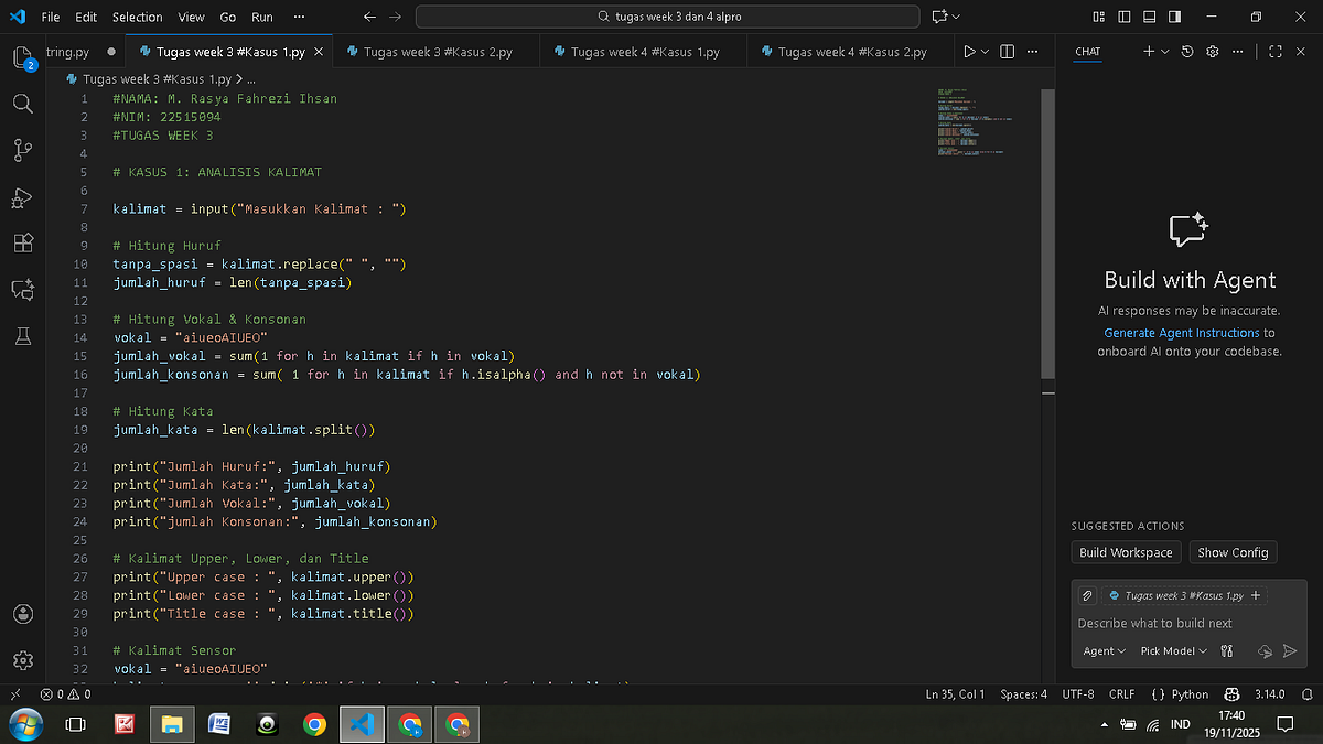 Program Python Pengolahan Teks Sederhana di VS Code | by Rasya | Medium