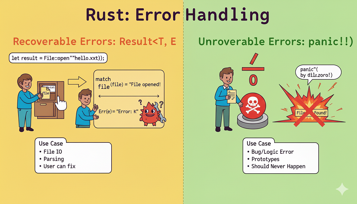 Error Handling in Rust. Catch problems early, keep your code… | by Kausik | dev | Medium
