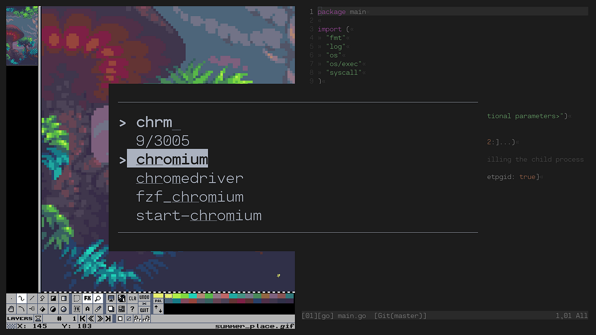 Using FZF instead of DMENU. Be it dmenu, spotlight, synapse or any ...