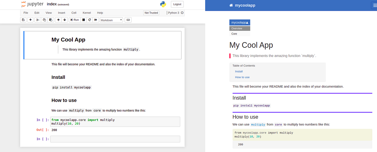 Auto-Generated Authenticated Python Docs using nbdev and Heroku | by David de Meij | Overstory ...