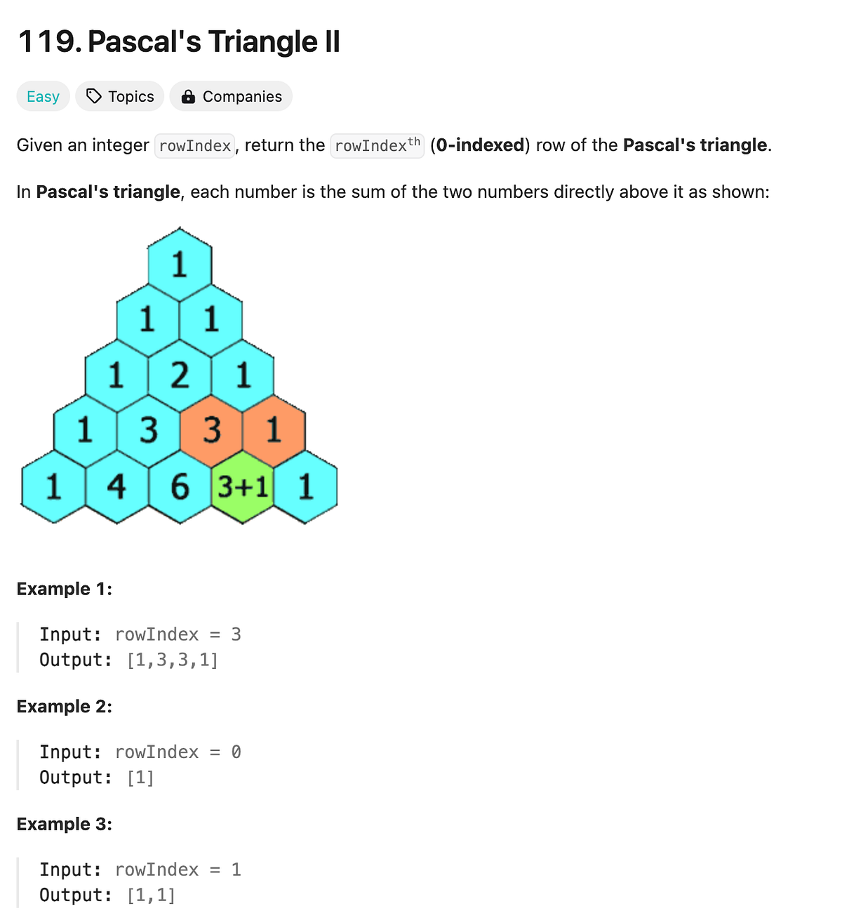Algorithm #6 : Pascal’s Triangle 2 - Yogendra - Medium