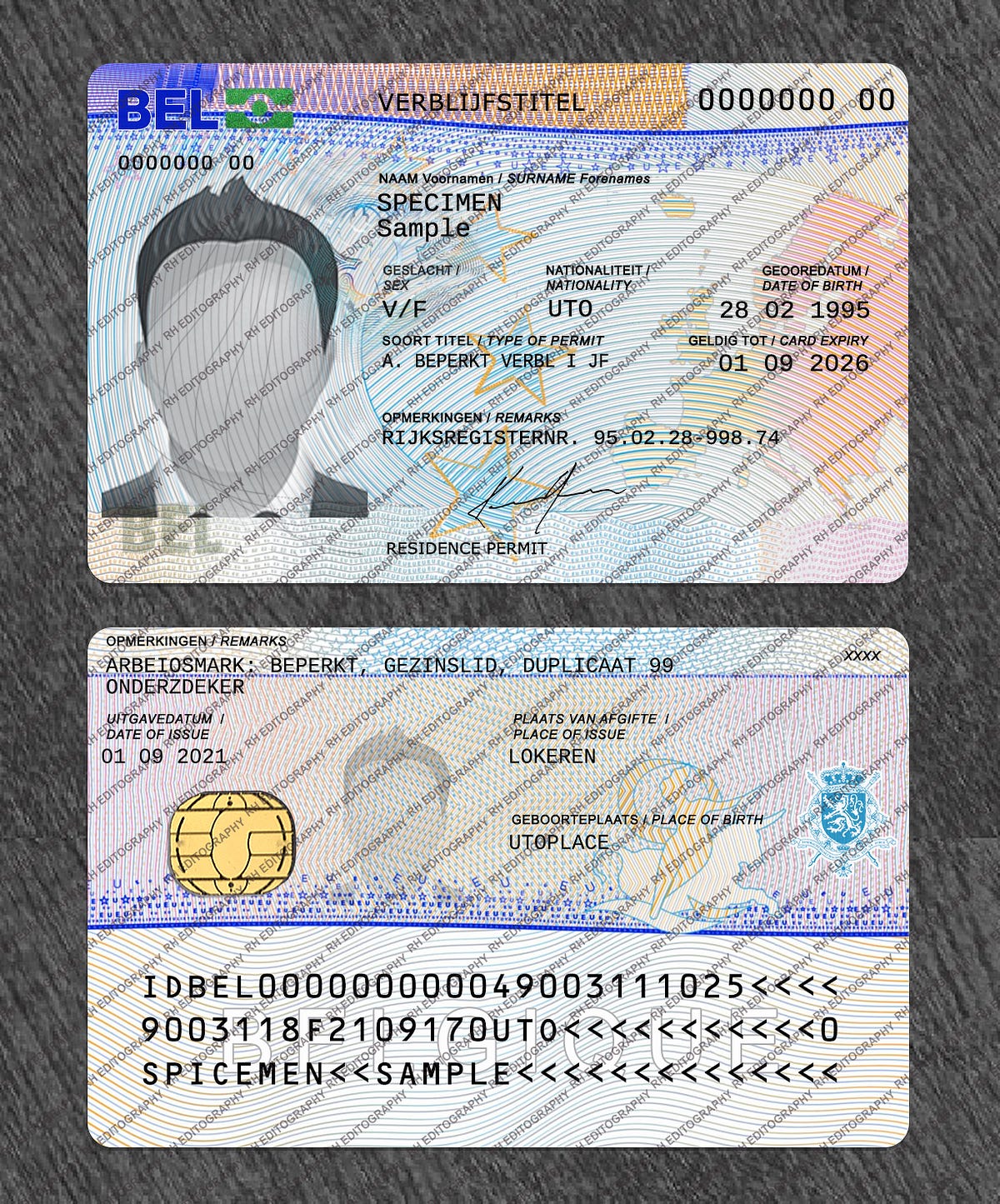 Belgium Resident Card PSD Template • Fully Editable • High Qaulity ...