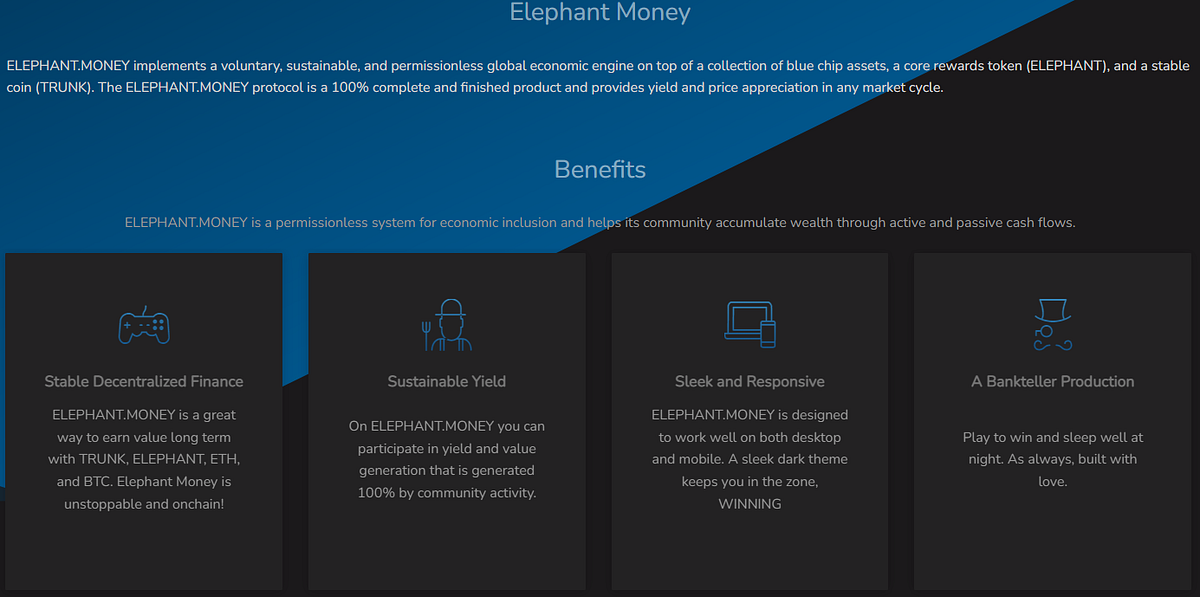 Elephant money, Trunk, and Stampede will be the king of DeFi and ...