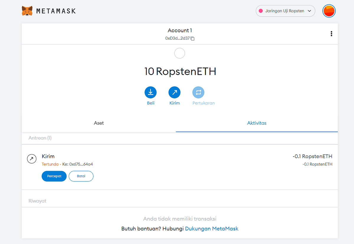 #4 Menggunakan Testnet Ropsten. Sebelumnya kita udah menginstal… | by ...