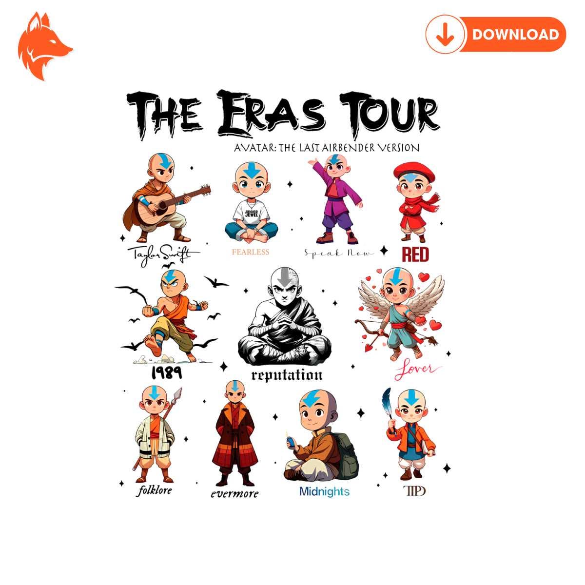 The Eras Tour Avatar The Last Airbender Version PNG - Susan Johnston ...