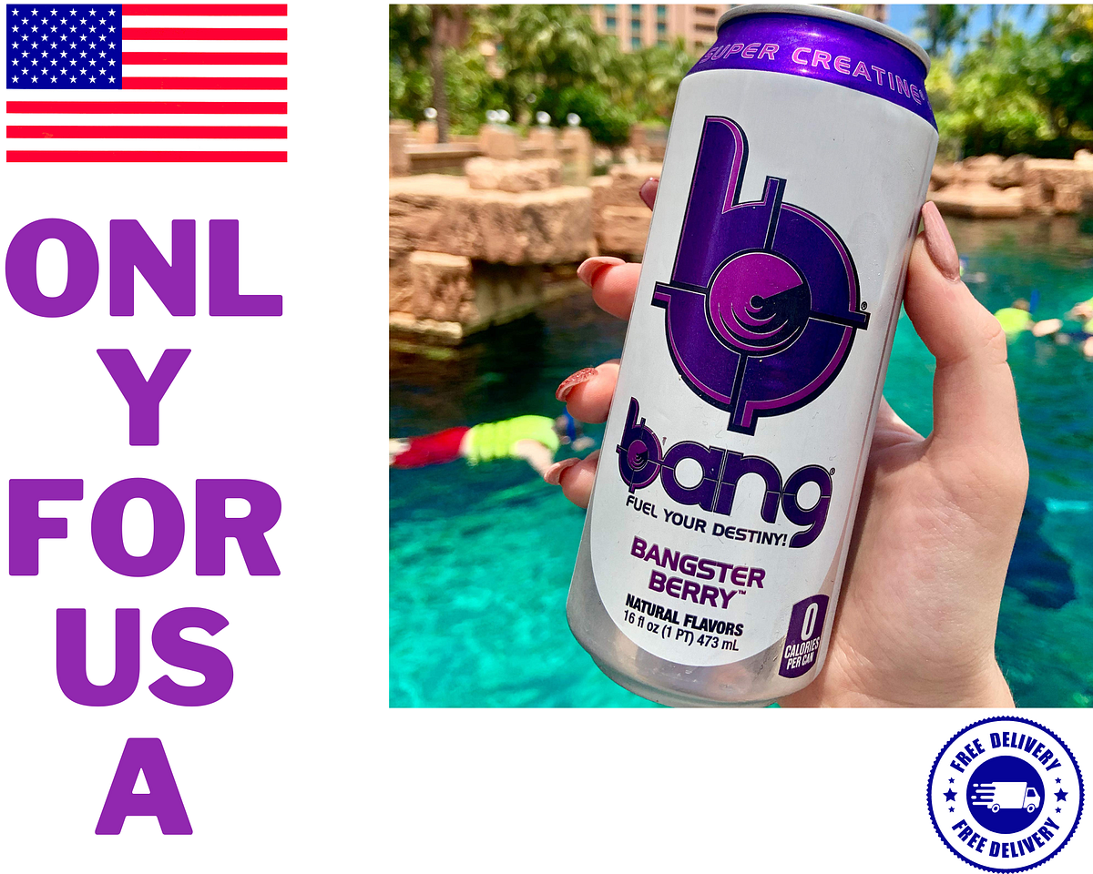 Bang Bangster Berry Energy Drink, 0 Calories, Sugar-Free with Super ...