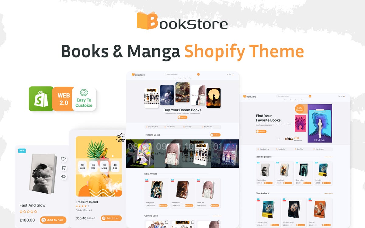 Book Store — Multipurpose Books, E-Books, Novels, and Manga HTML5 Website Template | by ...