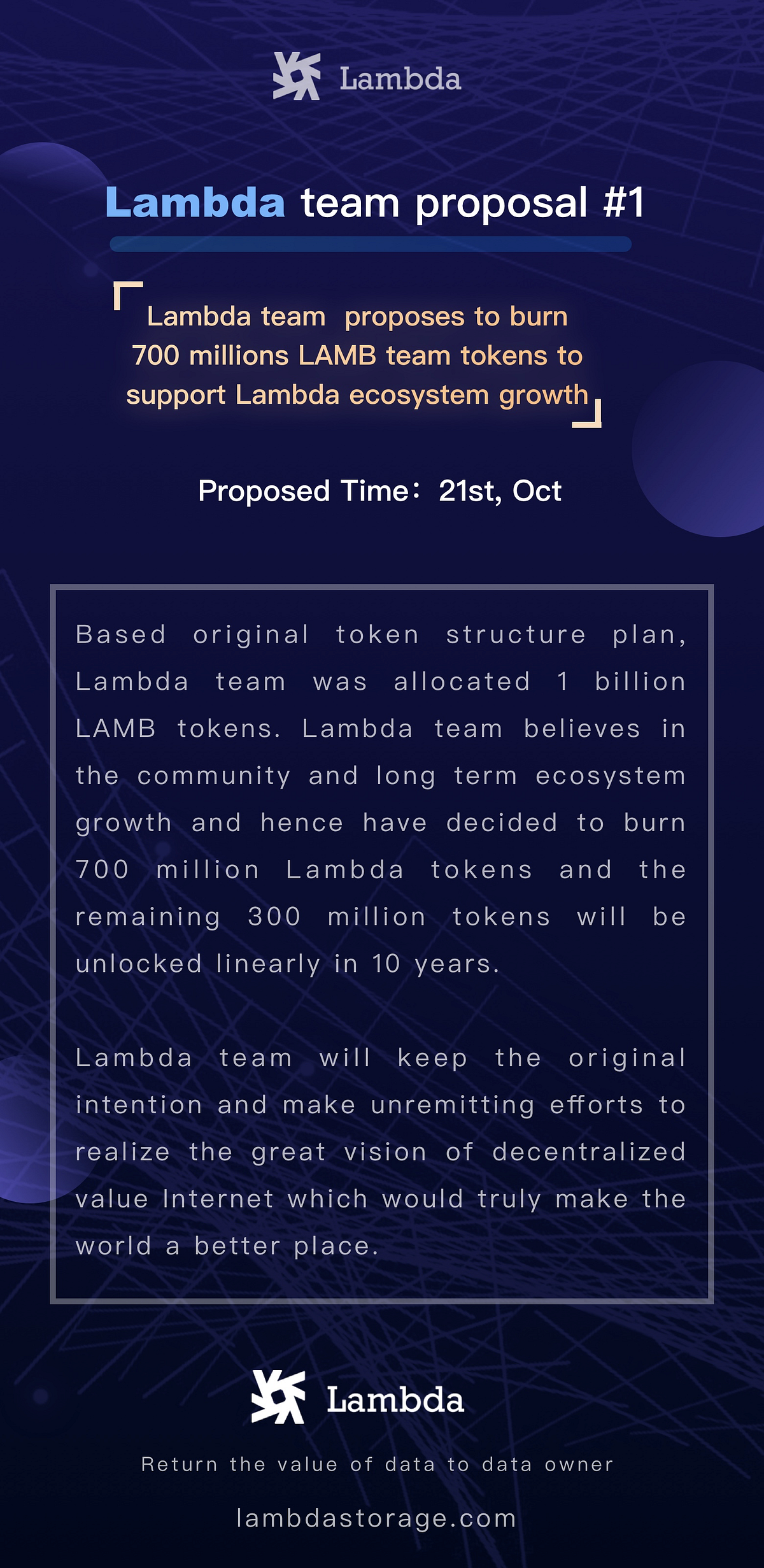 Lambda’s First proposal to community on-chain. | by benyamin z | Medium