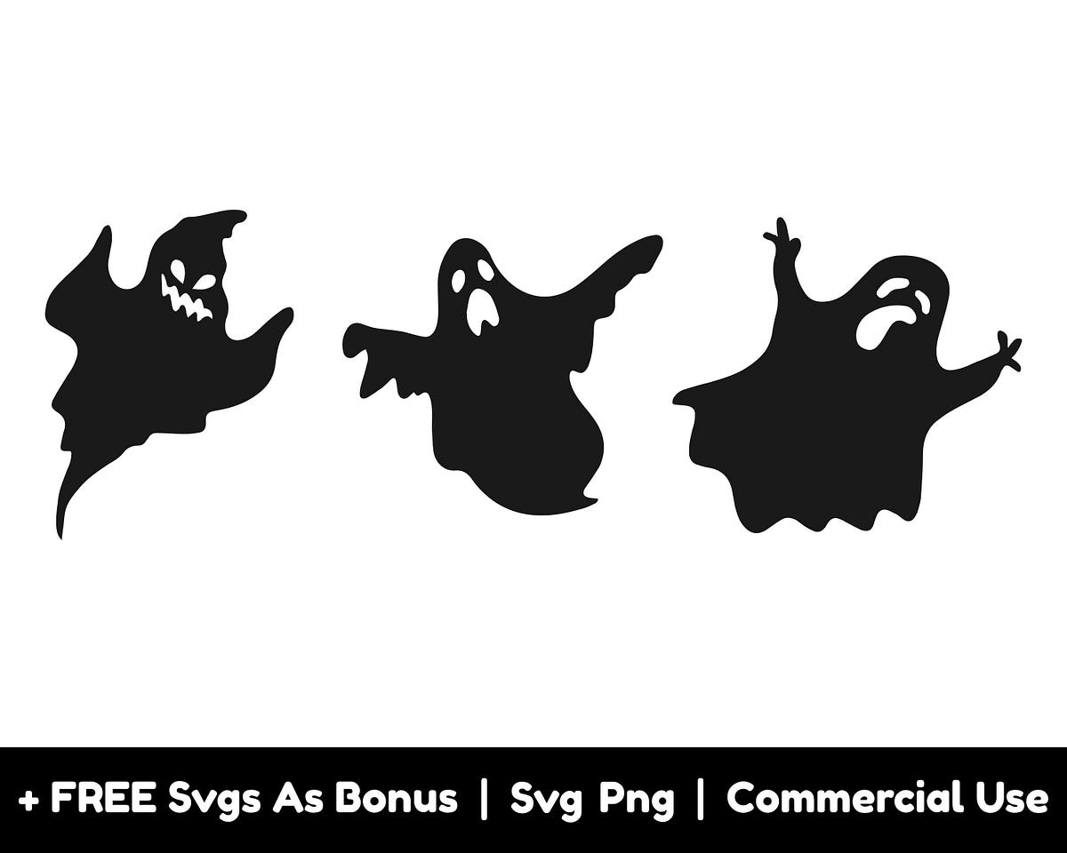 Halloween Ghost Bundle Svg, Scary Spooky Vibes Svg, Ghost Silhouette ...