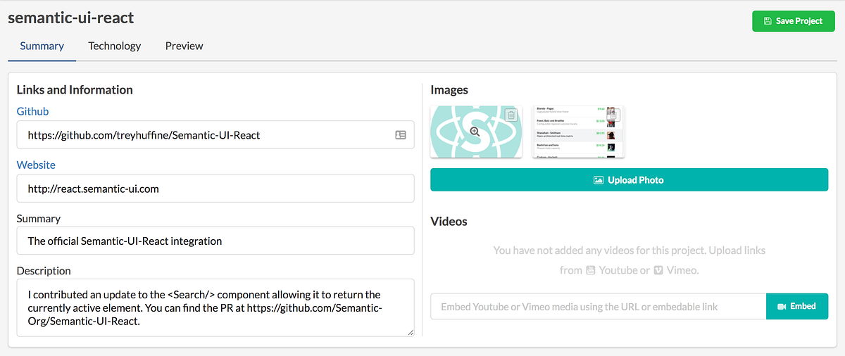 Display your projects and portfolio on gitconnected | by Trey Huffine ...